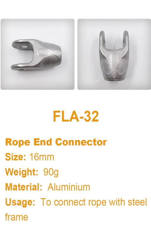 Aluminum U Type Connector Rope End Fastener For Playground Rope Connector