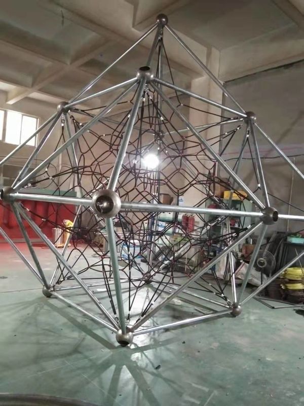 Cubic Rope Web Climbing Playground Equipment Net Customized Color For Kids